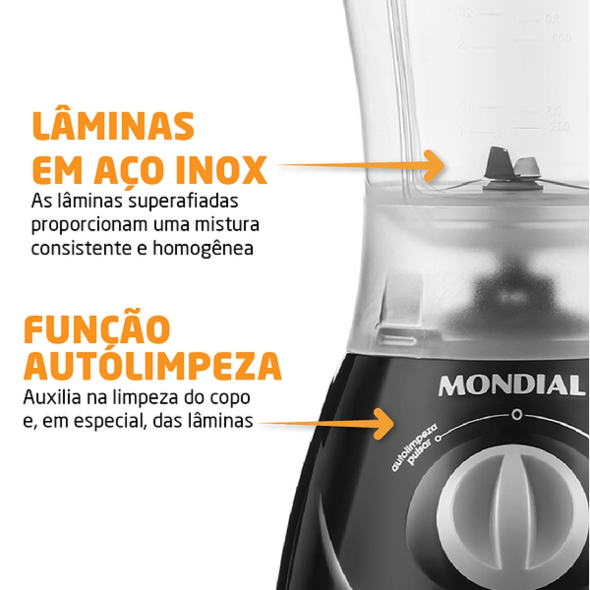 Liquidificador Mondial Easy Power L-550-W - 2 Velocidades 550W - Mondial