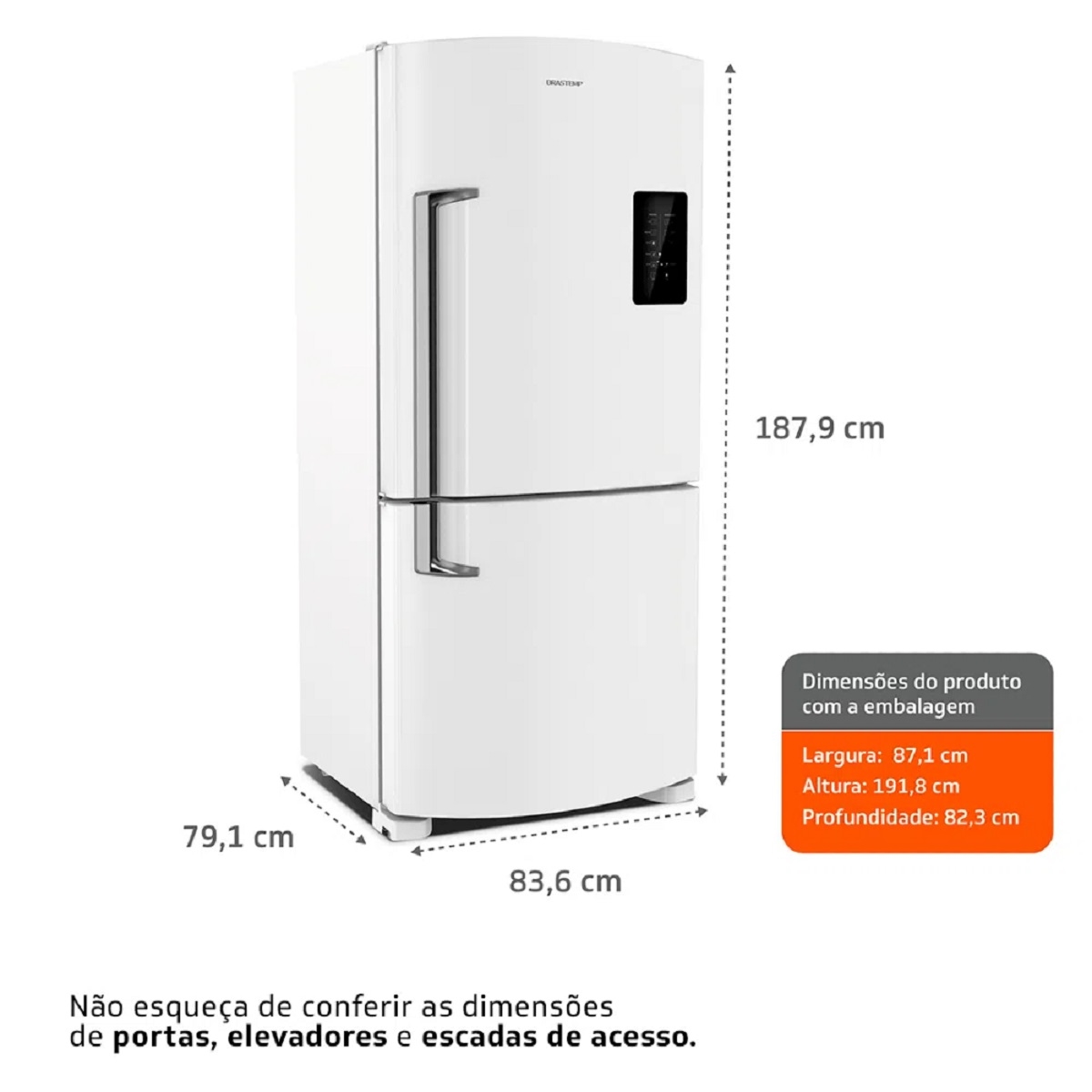 Geladeira Brastemp Frost Free Inverse 588 litros Branca com Smart Bar BRE85AB - Brastemp